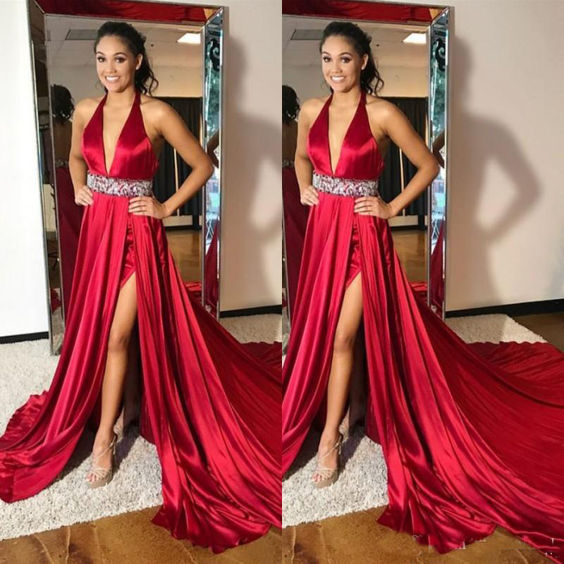 Red Prom Dress,Deep V Neck Prom Dress,Evening Gowns,Formal Dress ...