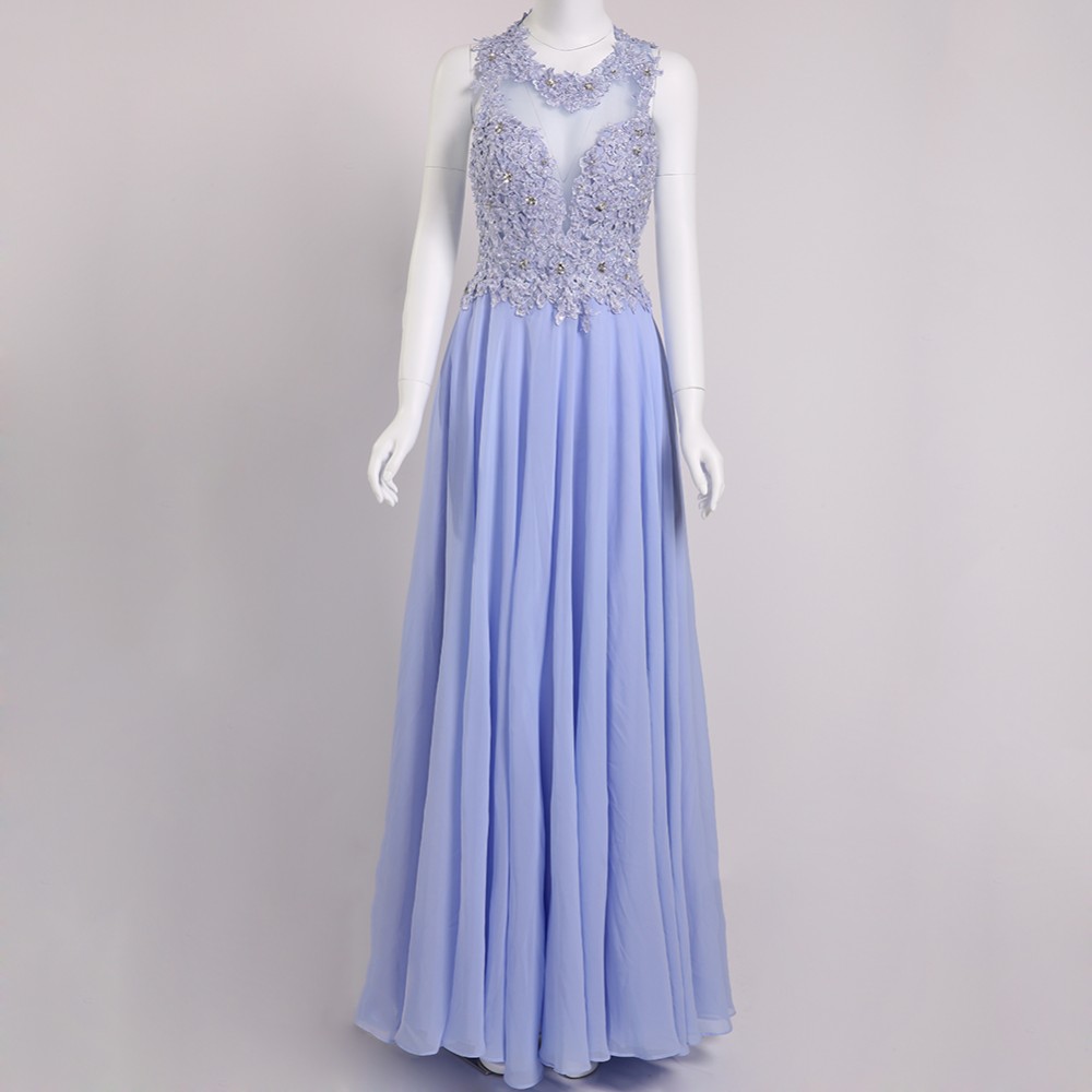 Simple Chiffon Long Evening Dresses With Lace And Beading, Formal ...